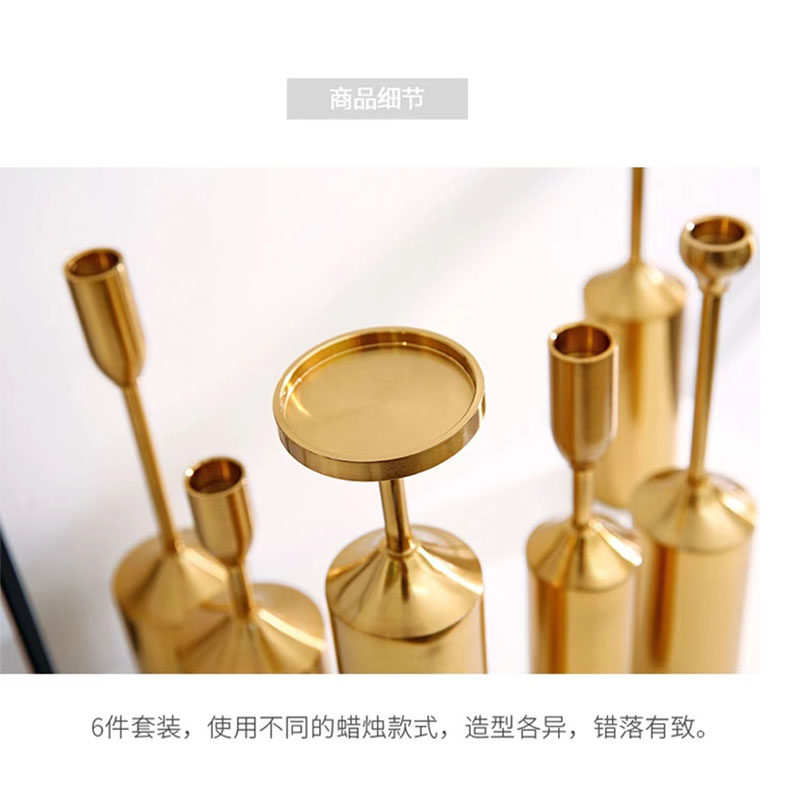 Metal candlestick simple wedding photography props model room candle ...