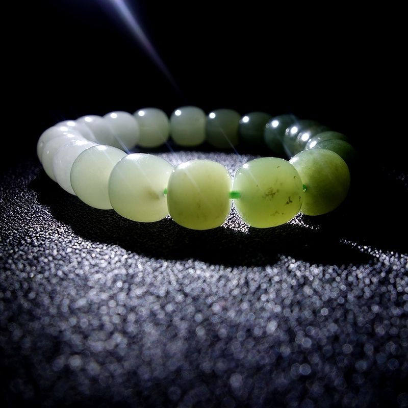 Xinjiang Hetian jade gradient color bracelet blue and white jade old ...