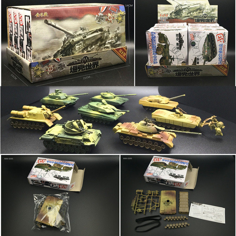 4D nostalgic simulation mini assembled military tank battle miniature ...