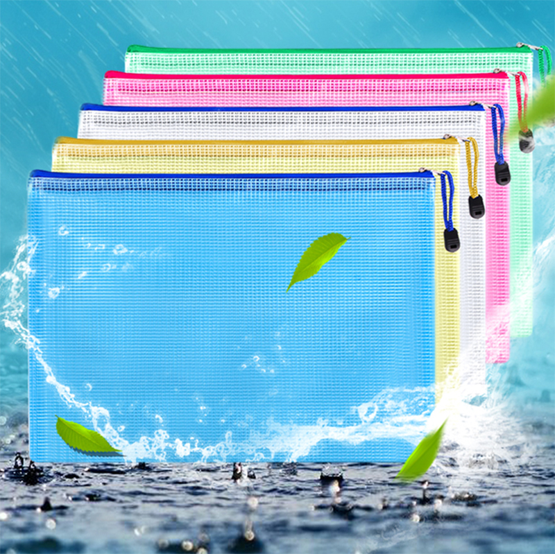 A4 file bag transparent zipper waterproof custom printed logo printing ...